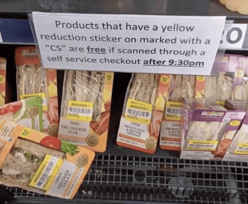 Tesco Offers Free Yellow Sticker Items After 9:30pm in New Food Waste ...