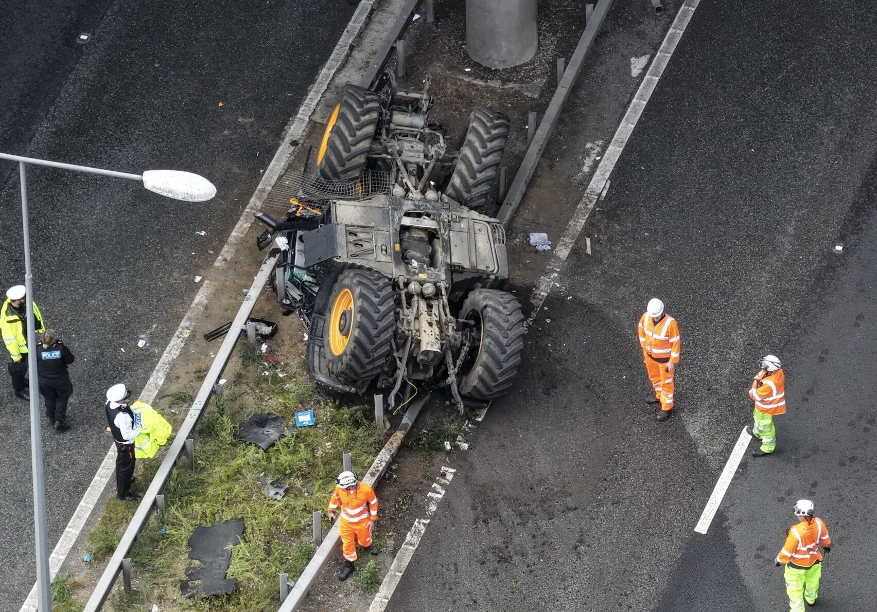 Dashcam footage shows how tractor crash led to bridge fall onto M20 at ...